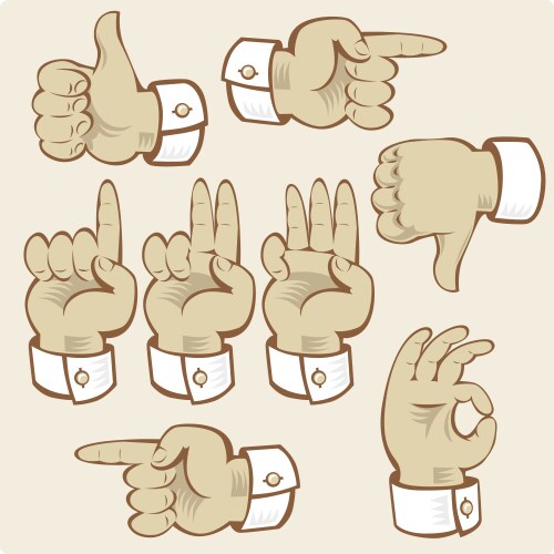 Hand signals Royalty Free Vector Image - VectorStock