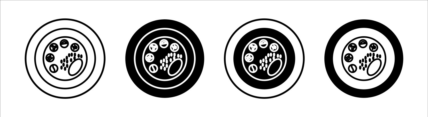 Indian thali icon symbol set collection Royalty Free Vector