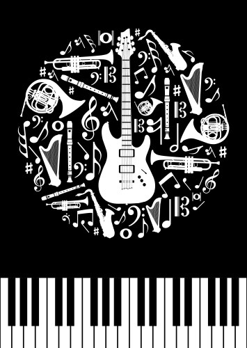 Music piano note Royalty Free Vector Image - VectorStock