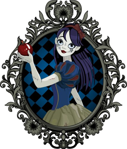 Snow white holding apple Royalty Free Vector Image