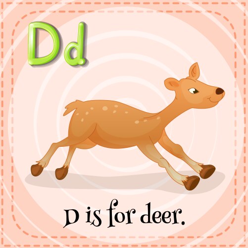 Flashcard letter d is for door Royalty Free Vector Image