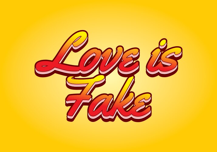 Love is fake text effect in 3 dimension style Vector Image