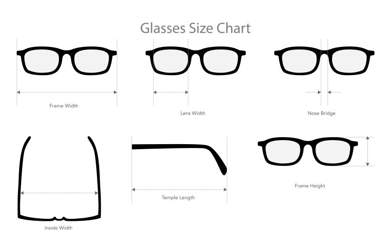 Glasses on a eye sight test chart Royalty Free Vector Image