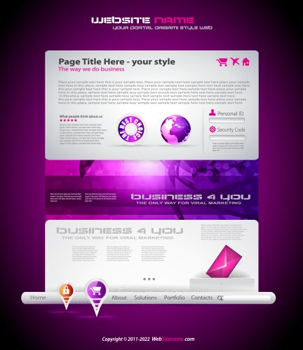 Space solar system website template with header Vector Image