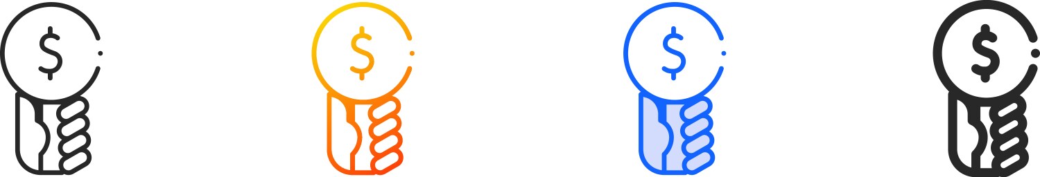 Box plot iconthin linear gradient blue stroke Vector Image