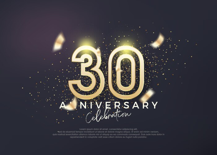 30th anniversary celebration with numbers Vector Image