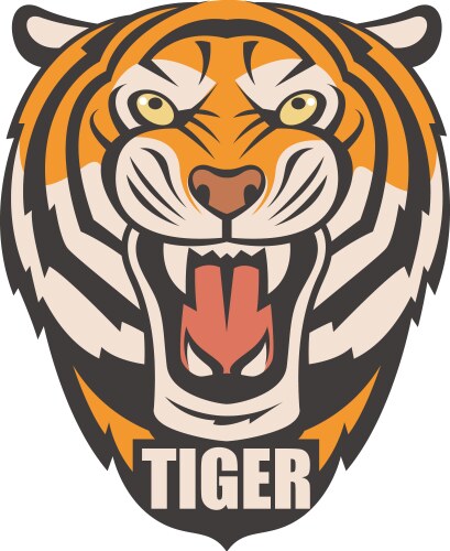 Angry tiger sign Royalty Free Vector Image - VectorStock
