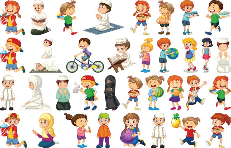 Set children character Royalty Free Vector Image