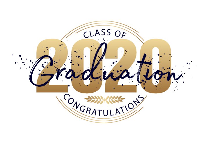 Congratulations graduates emblem design Royalty Free Vector