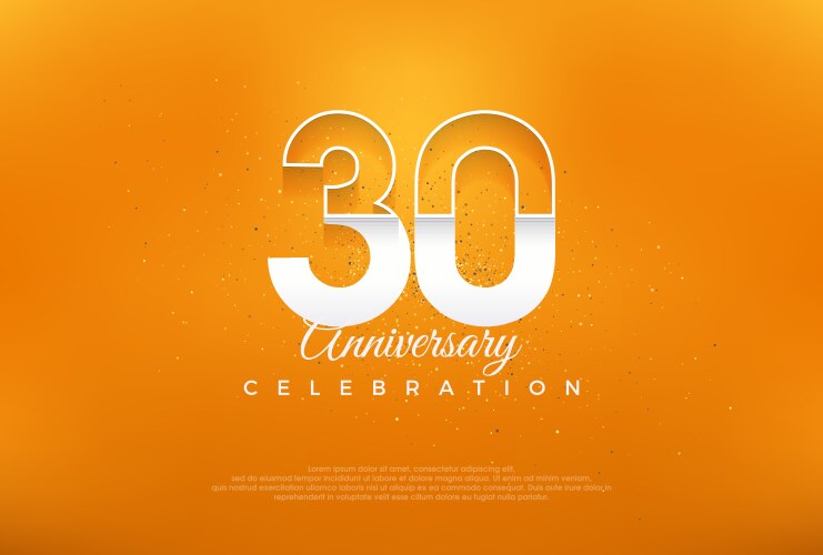 30th anniversary number with shiny gold glitter Vector Image