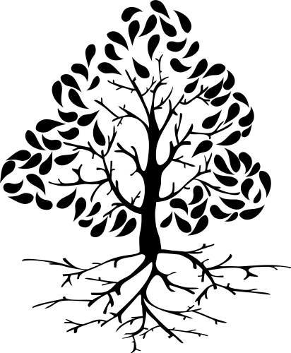 Tree shaped silhouette 3 Royalty Free Vector Image