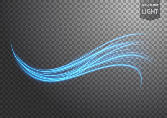 Abstract blue line of light with a transparent Vector Image