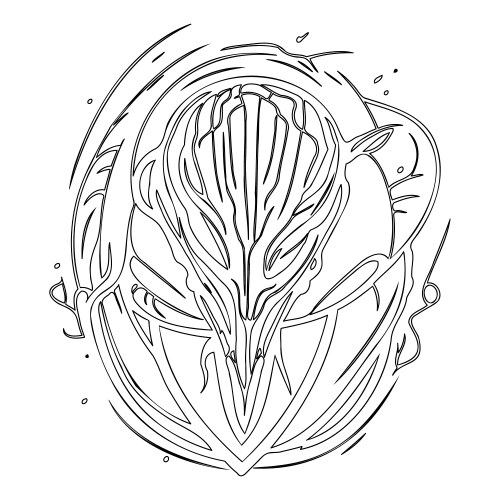 Alien outline sketch Royalty Free Vector Image