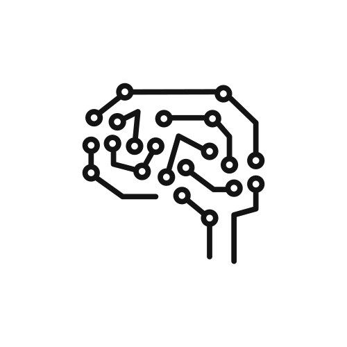 Brain circuit icon set ai symbol artificial Vector Image
