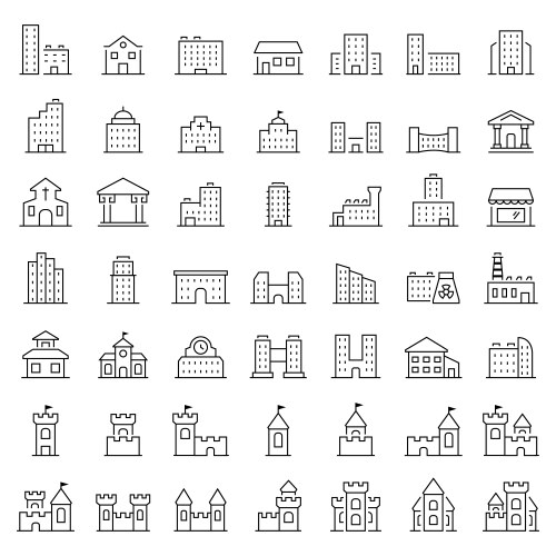 Building symbols Royalty Free Vector Image - VectorStock