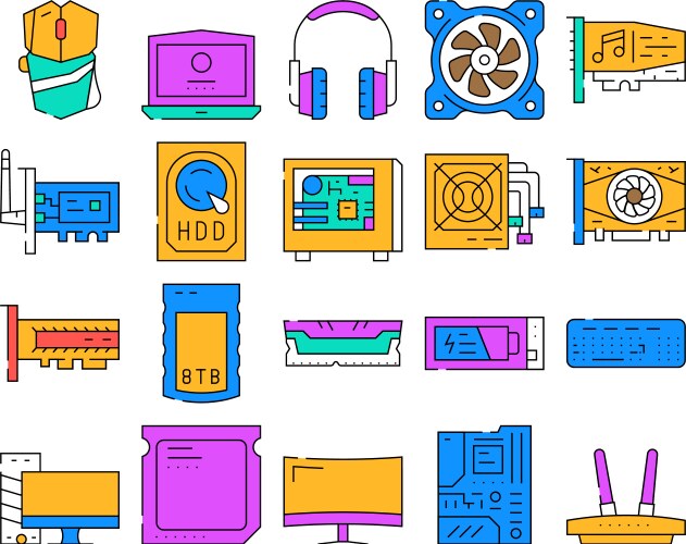 Computer Parts Icons Vector Images (over 18,000)