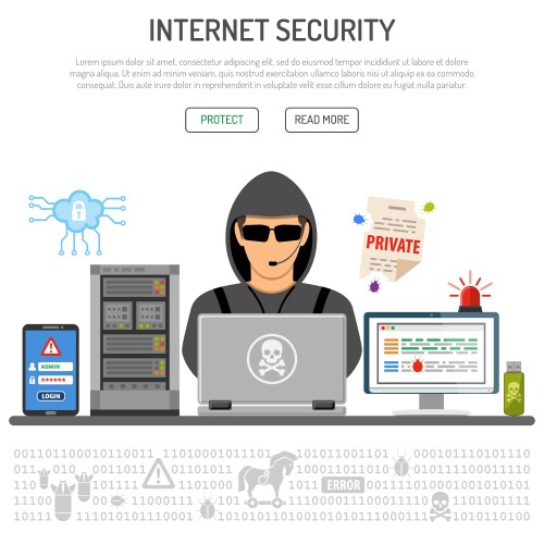 Cyber crime hacking and phishing concept Vector Image