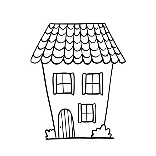 Hand drawn old house Royalty Free Vector Image