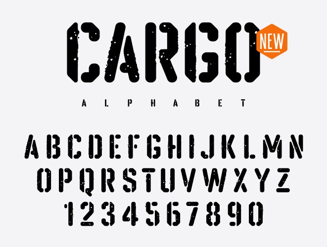 Rough Grunge Stamp Font Royalty Free Vector Image