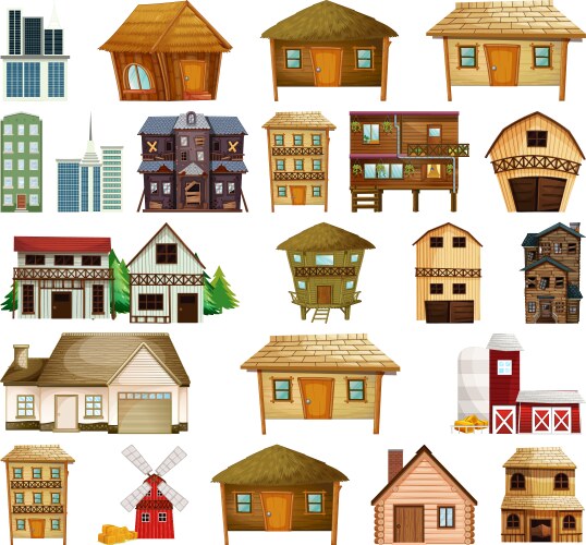 Seamless pattern with houses and buildings Vector Image