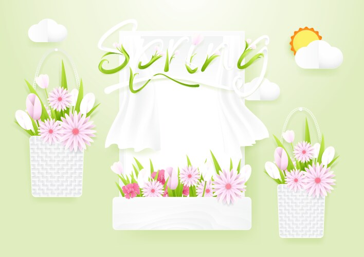 Spring scene Royalty Free Vector Image - VectorStock