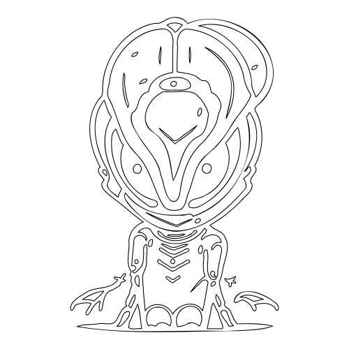Alien outline sketch Royalty Free Vector Image