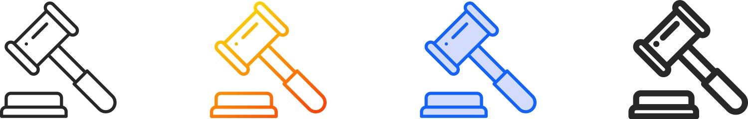 Auction iconthin linear gradient blue stroke Vector Image