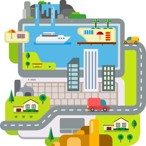 City map Royalty Free Vector Image - VectorStock