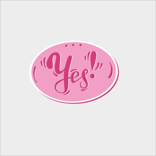 Yes chat sticker in doodle style comic balloon Vector Image