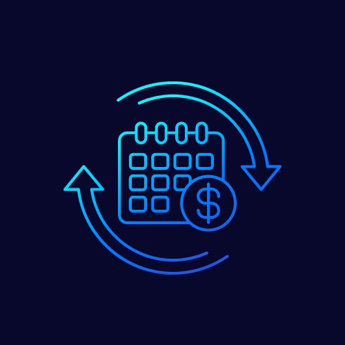 Payment calendar icon with rupee Royalty Free Vector Image