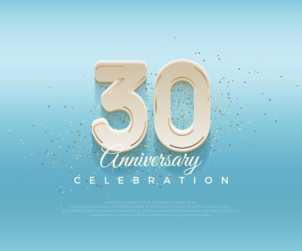 Golden number 30th premium design with luxurious Vector Image