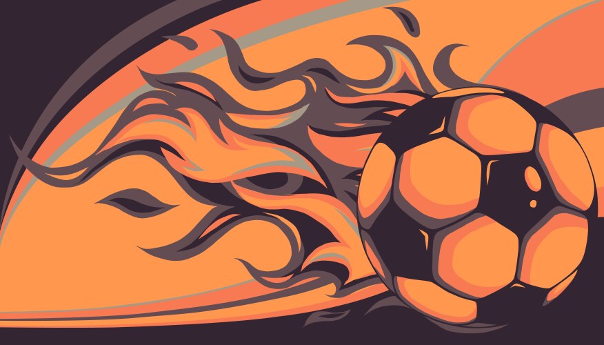 Soccer ball on fire design Royalty Free Vector Image