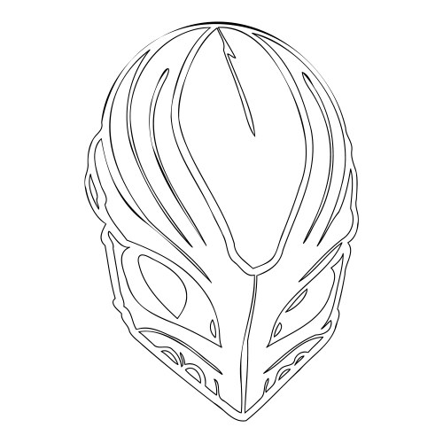 Alien outline sketch Royalty Free Vector Image