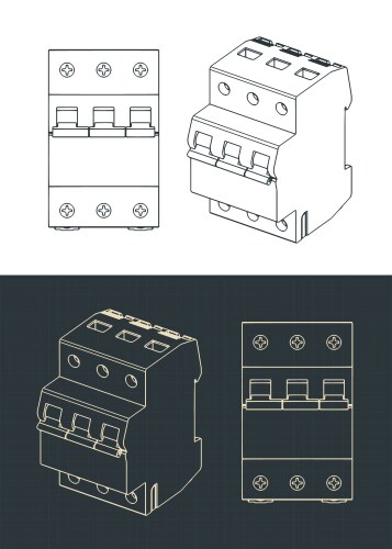 Electric distribution board with circuit breakers Vector Image