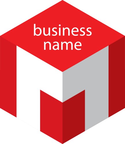 Three-dimensional red cube with eyes Royalty Free Vector