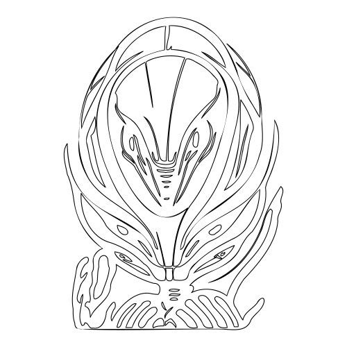Alien outline sketch Royalty Free Vector Image
