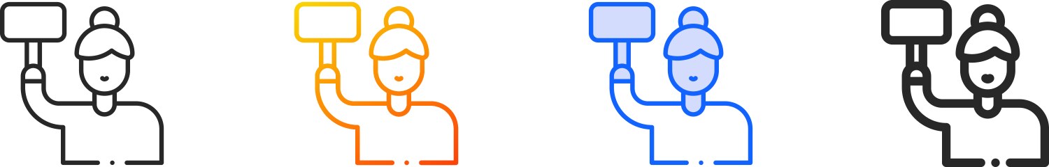 Box plot iconthin linear gradient blue stroke Vector Image