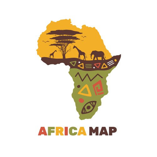 Africa map logo company template Royalty Free Vector Image