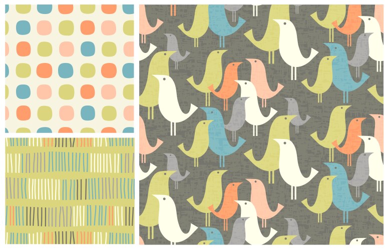 Seamless mid century modern spring pattern Vector Image