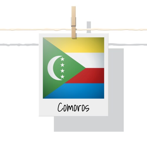 Flags of indonesia and union the comoros Vector Image