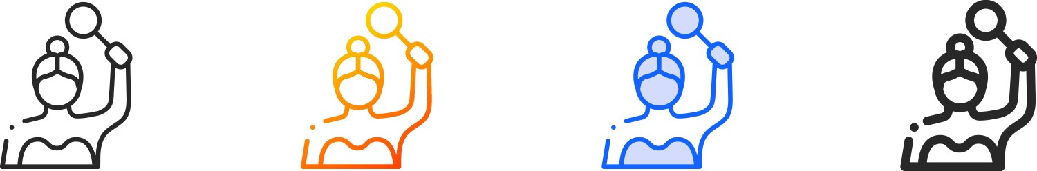 Box plot iconthin linear gradient blue stroke Vector Image