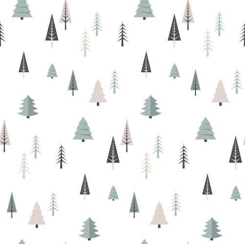Winter seamless pattern with christmas trees Vector Image
