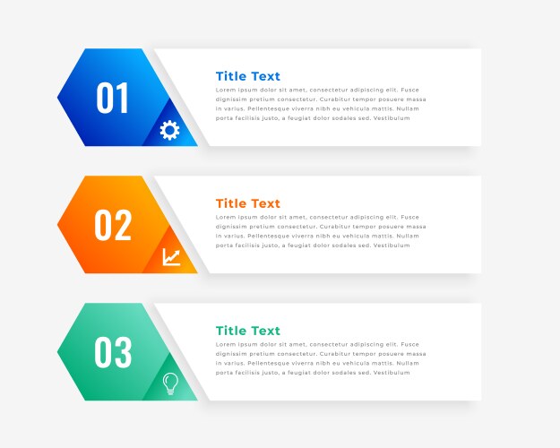 Modern three step infographic sequence chart Vector Image