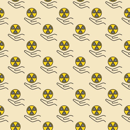 Radiation sign on hand radiology colored icon Vector Image