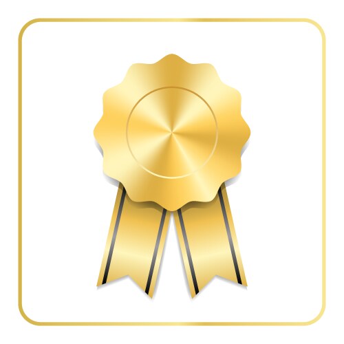 Gold seal award ribbon on white background Vector Image