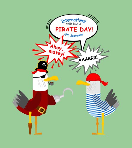 Pirate cat international talk like a day Vector Image