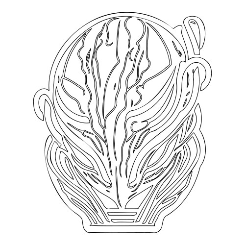 Alien outline sketch Royalty Free Vector Image