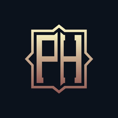 Modern ph monogram logo design initial letter ph Vector Image