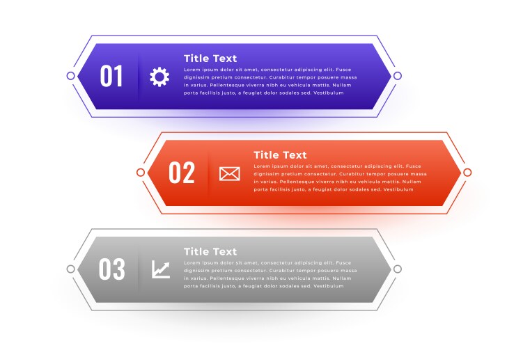 Modern three step infographic sequence chart Vector Image