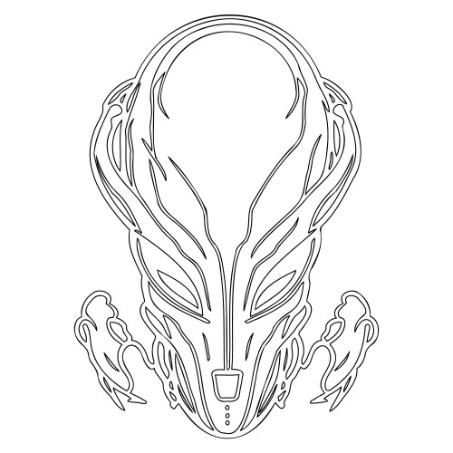 Alien outline sketch Royalty Free Vector Image